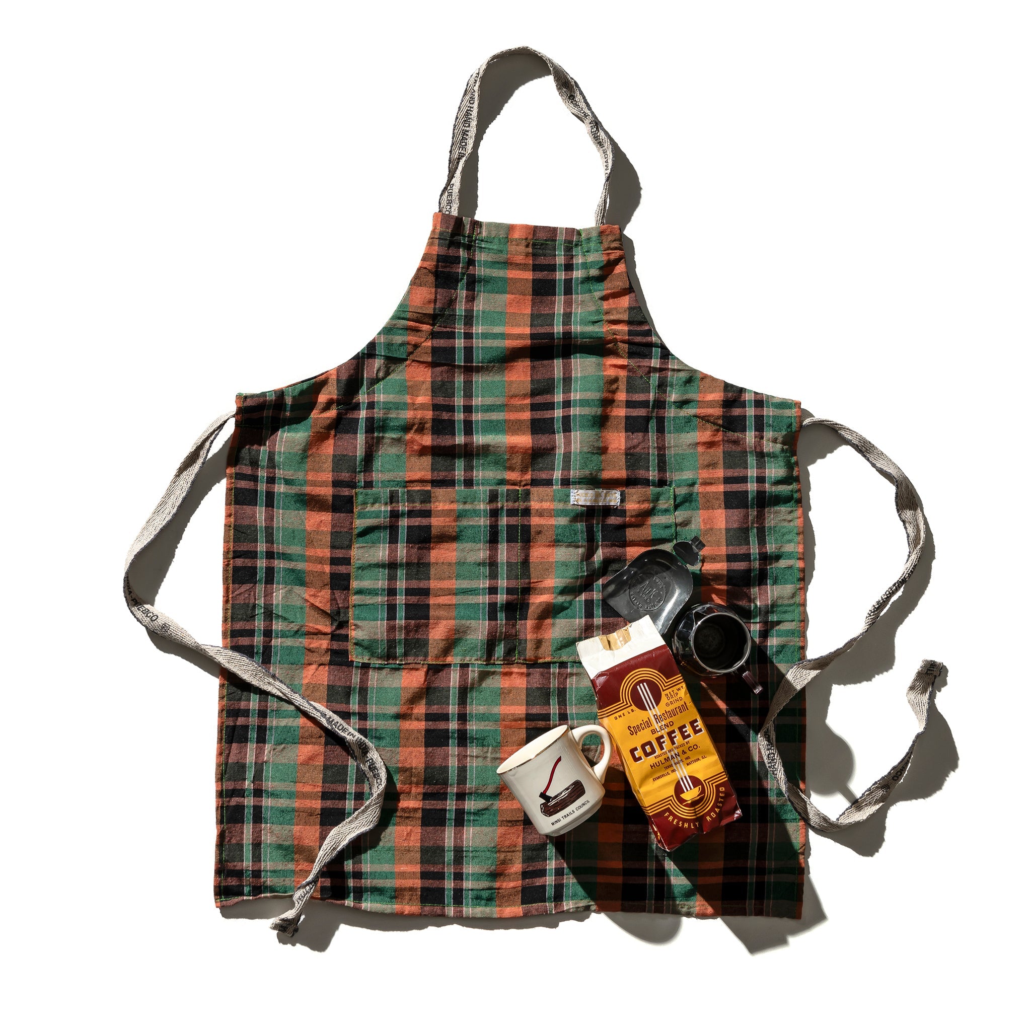 RECYCLE COTTON CHECK APRON / Green – PUEBCO AUSTRALIA
